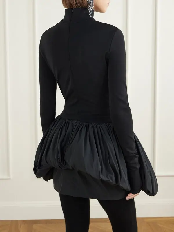 Magda Butrym Wool-blend Jersey And Shell Balloon Mini Dress