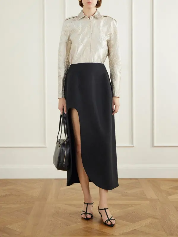 JIL SANDER Wool Midi Skirt With Slit