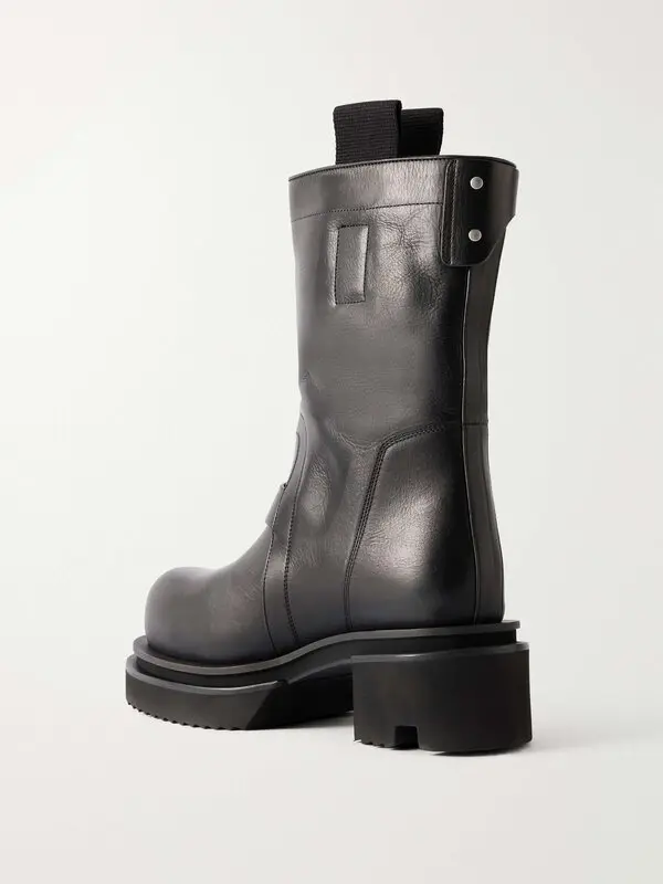 Rick Owens Bogun Leather Knee Boots