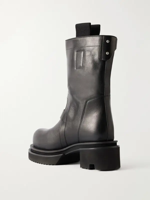Rick Owens Bogun Leather Knee Boots