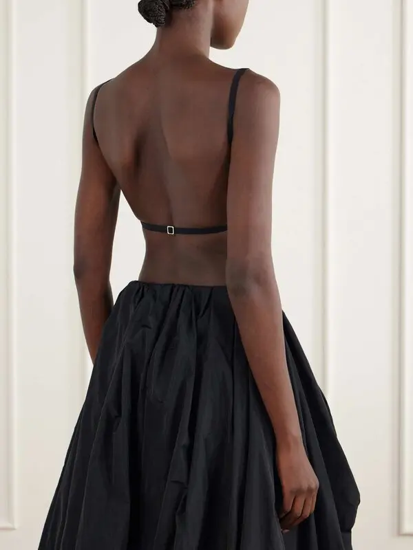 JIL SANDER Cropped Wool And Silk-blend Top
