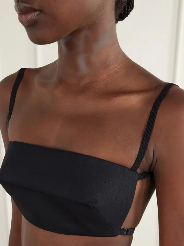 JIL SANDER Cropped Wool And Silk-blend Top - Black