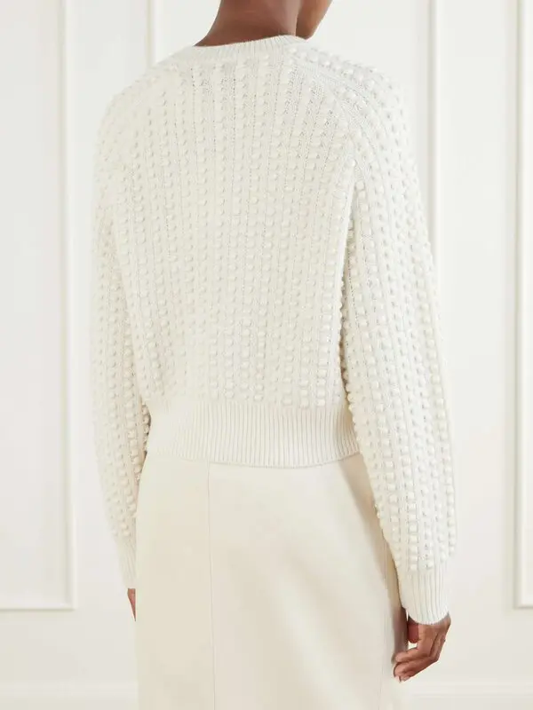 Loulou De Saison Edie Bubble-stitch Cashmere Cardigan