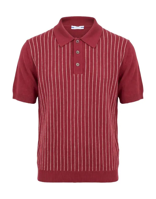 JACOB COHЁN Polo Shirt Brick Size Linen, Cotton