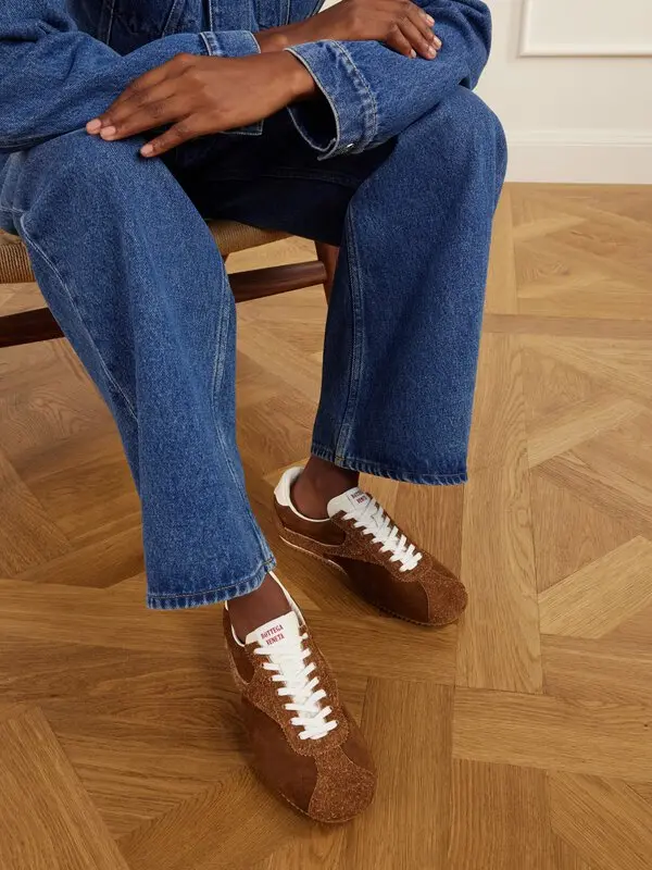 Bottega Veneta Suede And Leather-trimmed Sneakers