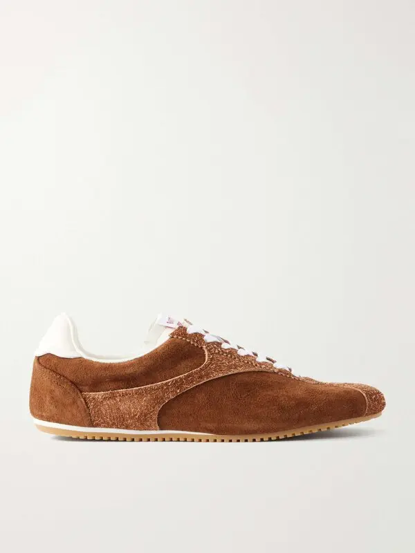 Bottega Veneta Shot Leather-trimmed Suede Sneakers - Multi