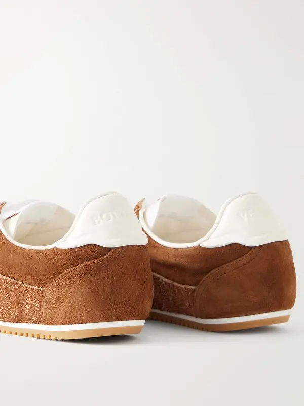 Bottega Veneta Shot Leather-trimmed Suede Sneakers