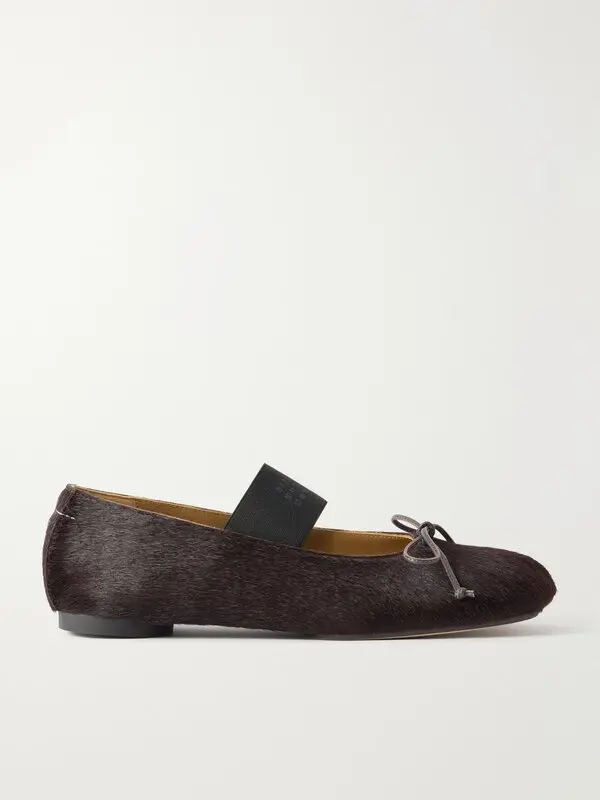 MAISON MARGIELA Bow-detailed Calf Hair Ballet Flats