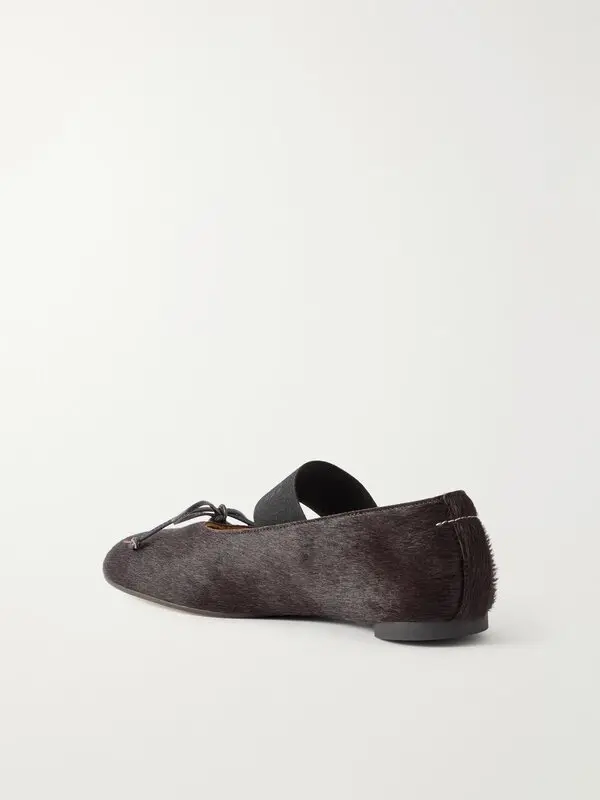 MAISON MARGIELA Bow-detailed Calf Hair Ballet Flats