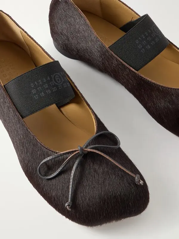MAISON MARGIELA Bow-detailed Calf Hair Ballet Flats
