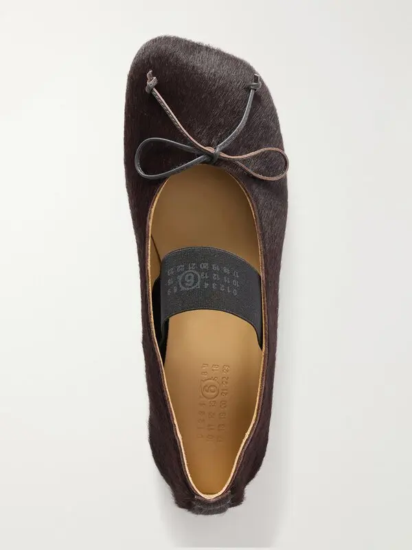 MAISON MARGIELA Bow-detailed Calf Hair Ballet Flats