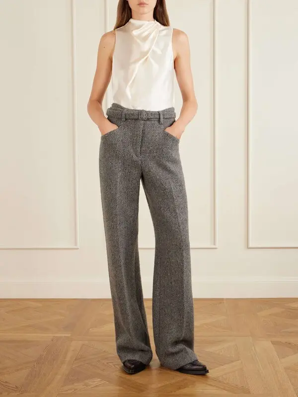 Gabriela Hearst Melina Draped Silk-satin Blouse