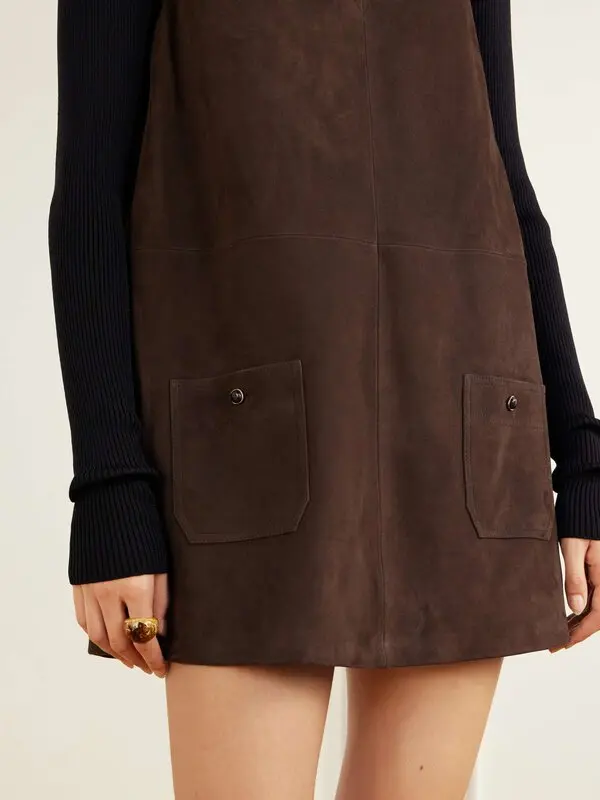 FRAME Safari Tent Suede Mini Dress
