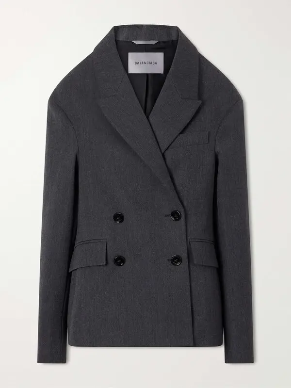 Balenciaga Stola Double-breasted Wool Jacket - Gray