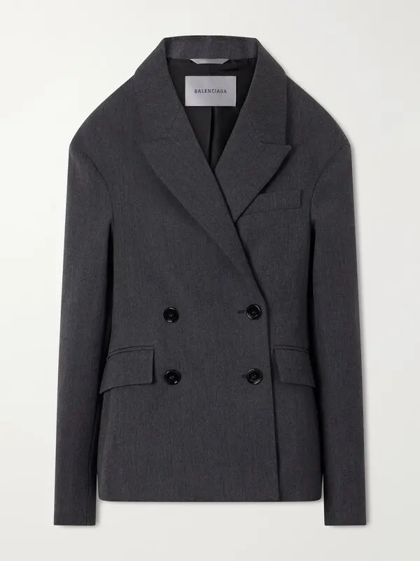 Balenciaga Stola Double-breasted Wool Jacket - Gray