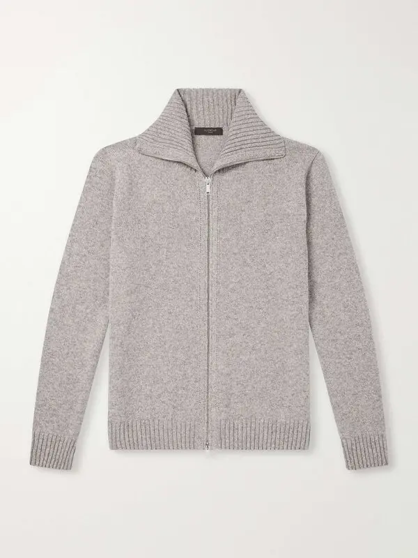 SLOWEAR Zanone Virgin Wool Knitted Zip-up Hoodie