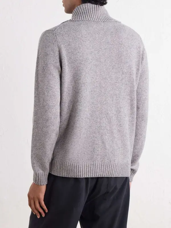 SLOWEAR Zanone Virgin Wool Knitted Zip-up Hoodie