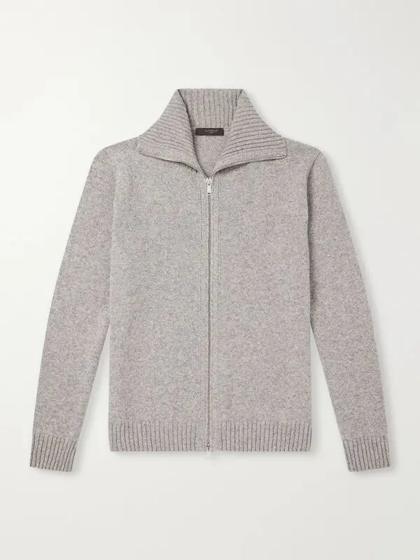 SLOWEAR Zanone Virgin Wool Knitted Zip-up Hoodie
