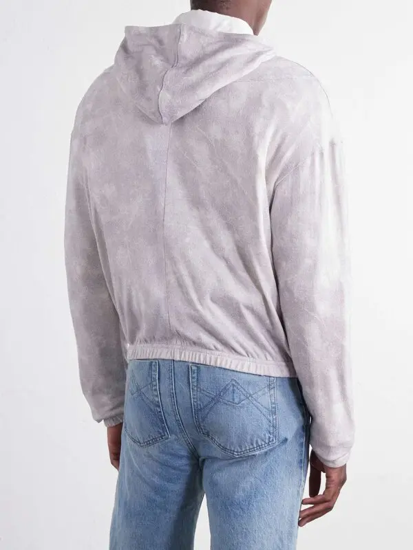 ADON Printed Silk Zip-up Hoodie
