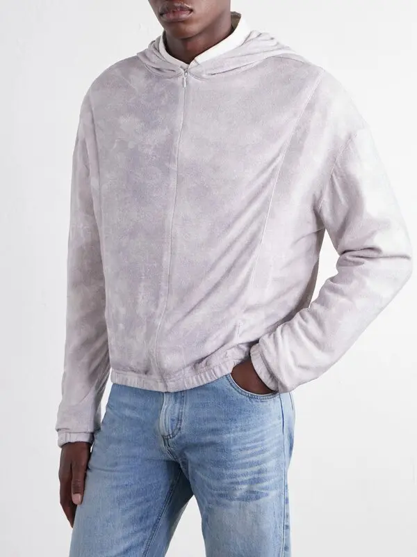 ADON Printed Silk Zip-up Hoodie