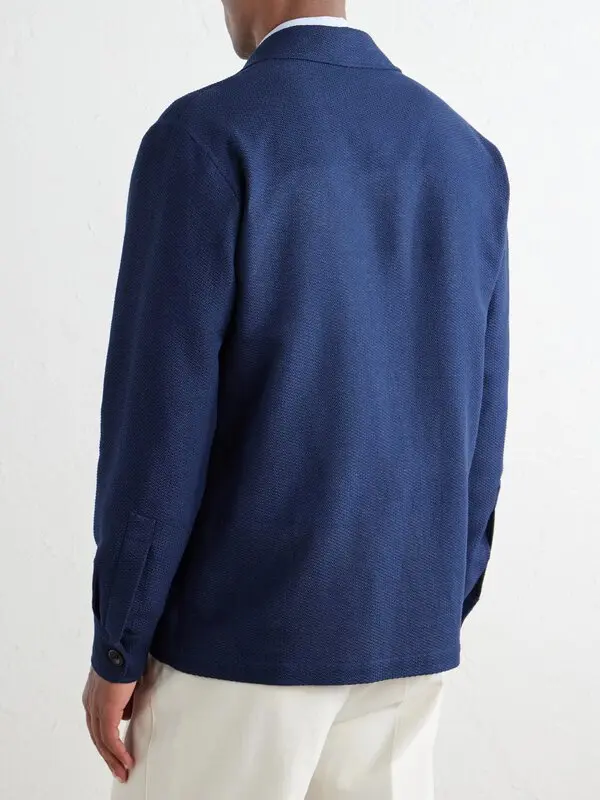 Ralph Lauren Purple Label Cotton-blend Waffle-knitted Blazer