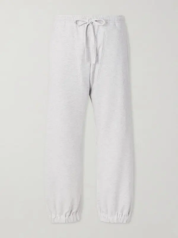 ADON Straight-leg Cotton-jersey Sweatpants - Gray