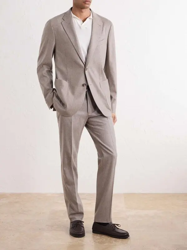 SLOWEAR Wool-blend Flannel Blazer Jacket