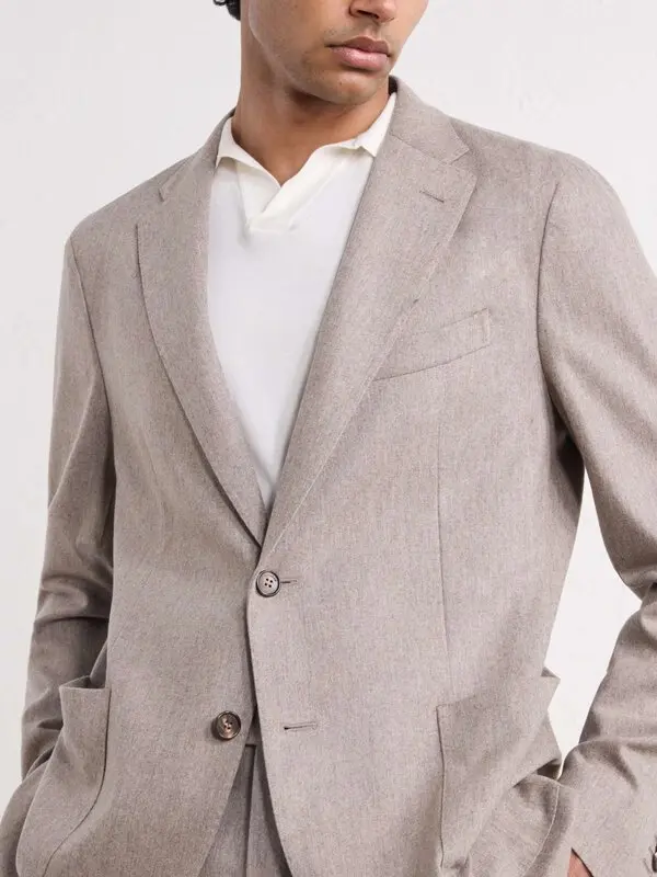 SLOWEAR Wool-blend Flannel Blazer Jacket