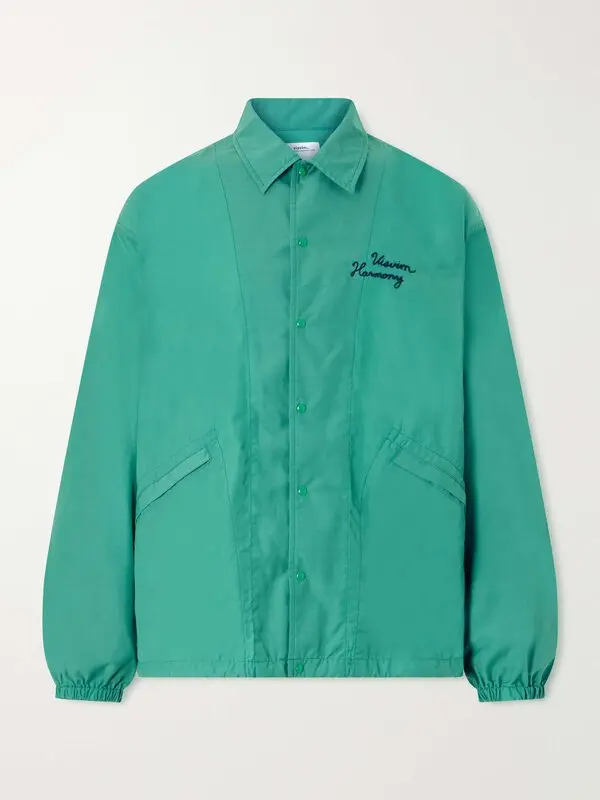 Visvim Windfall Embroidered Wool-blend Jacket - Green