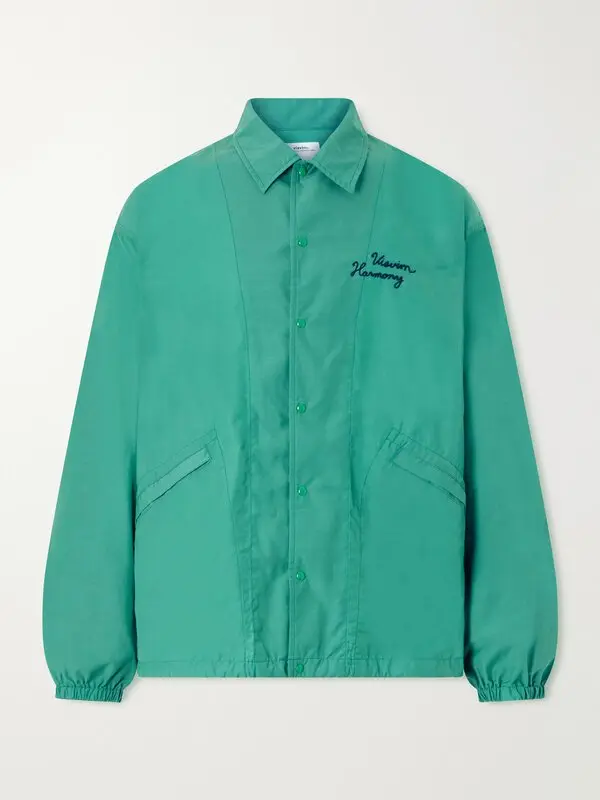 Visvim Windfall Embroidered Wool-blend Jacket - Green