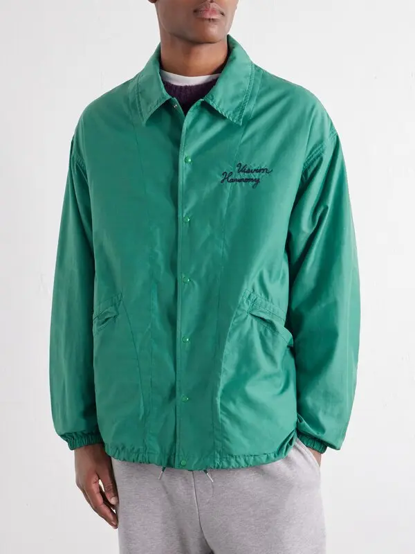 Visvim Windfall Embroidered Wool-blend Jacket - Green