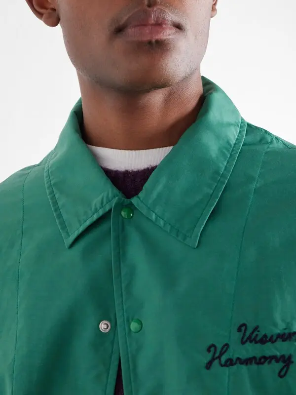 Visvim Windfall Embroidered Wool-blend Jacket - Green