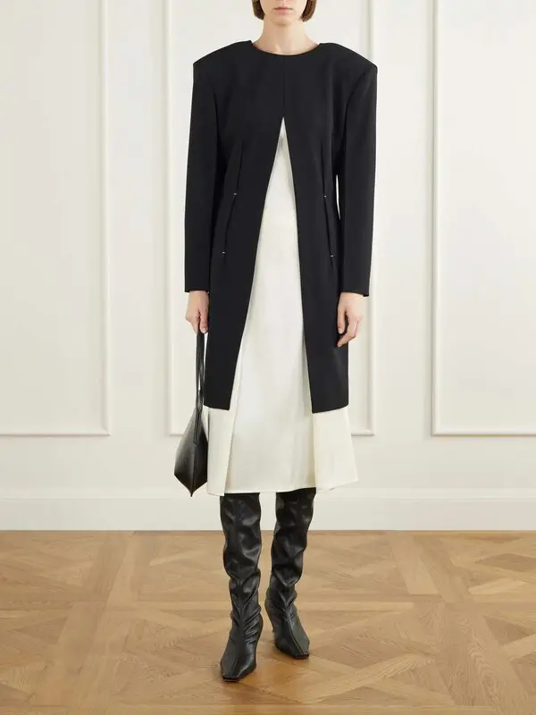 JIL SANDER Pleated Wool Blouse