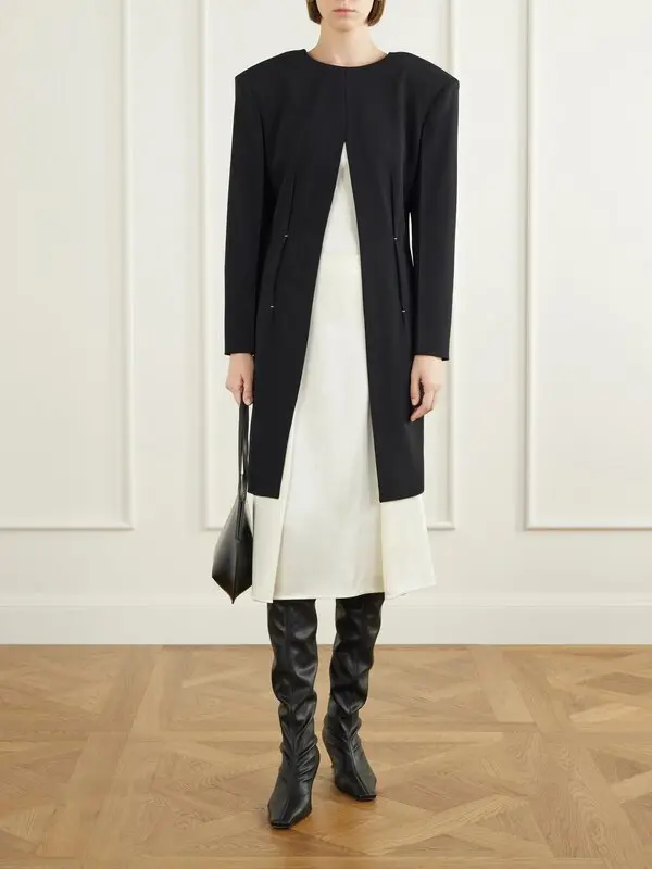 JIL SANDER Pleated Wool Blouse