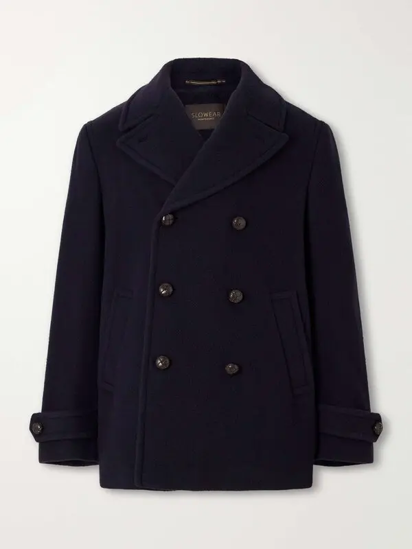 SLOWEAR Montedoro Wool-blend Coat - Navy