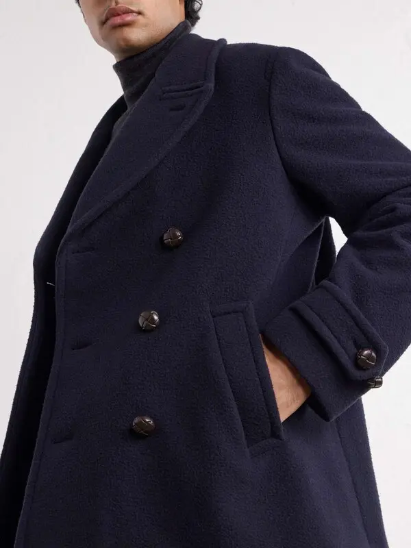 SLOWEAR Montedoro Wool-blend Coat - Navy