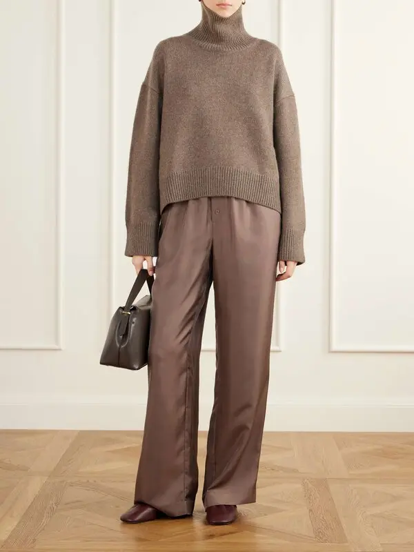Loulou De Saison Jonah Cashmere Cropped Turtleneck