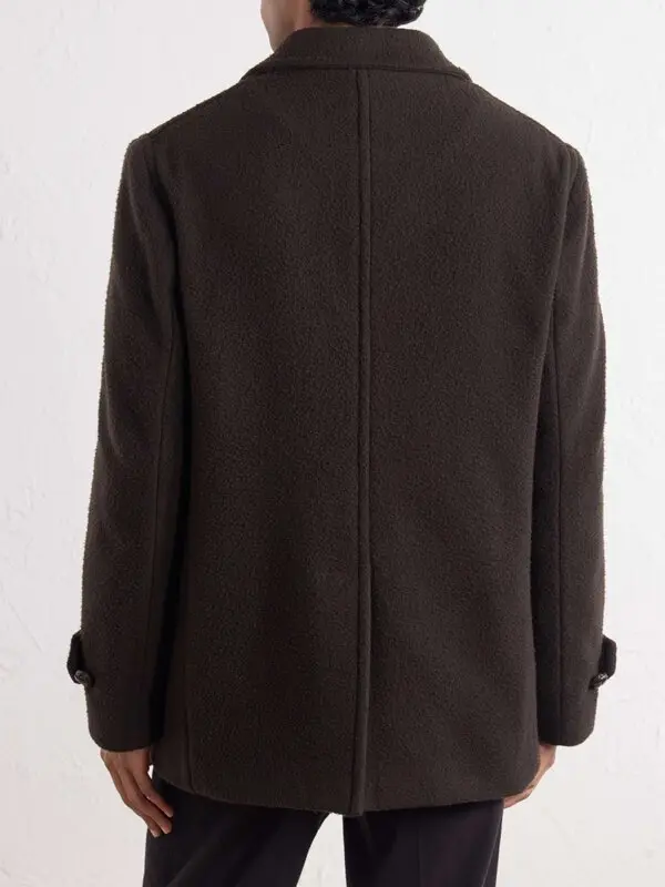 SLOWEAR Double-breasted Wool-blend Plush Coat