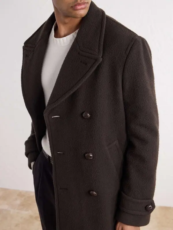 SLOWEAR Double-breasted Wool-blend Plush Coat