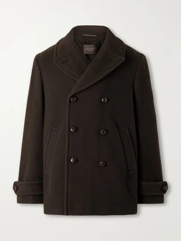 SLOWEAR Double-breasted Wool-blend Peacoat