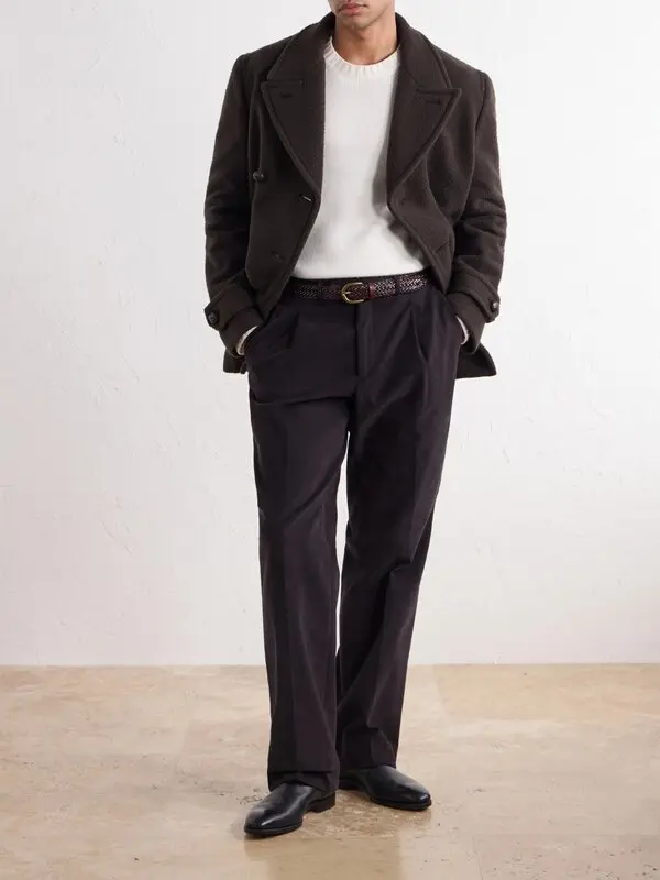 SLOWEAR Double-breasted Wool-blend Peacoat