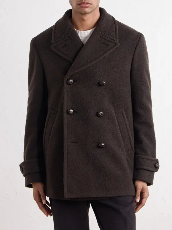 SLOWEAR Double-breasted Wool-blend Peacoat