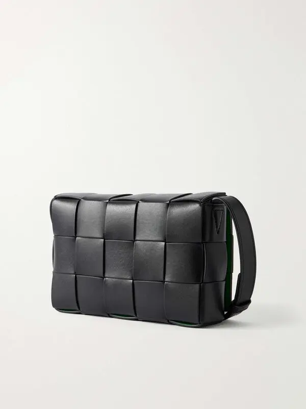 Bottega Veneta Cassette Medium Intrecciato Leather Messenger Bag