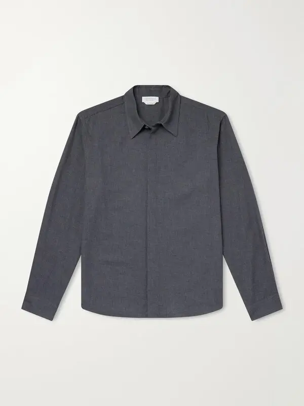 Gabriela Hearst Abbe Cotton And Cashmere-blend Shirt - Gray