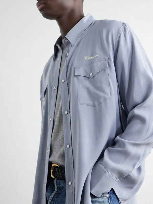 Visvim Meridian Logo-embroidered Canvas Shirt