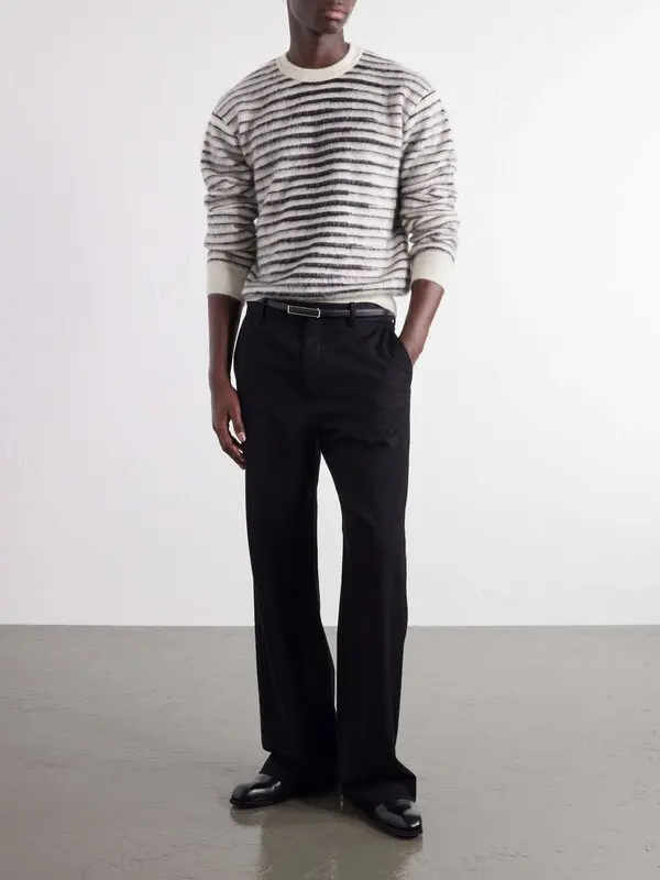 TOM FORD Striped Mohair-blend Sweater