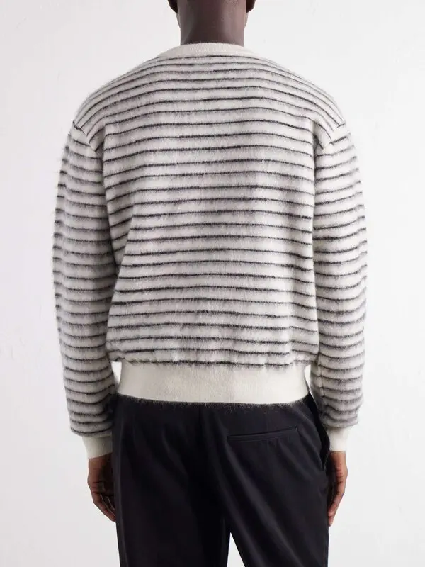 TOM FORD Striped Mohair-blend Sweater