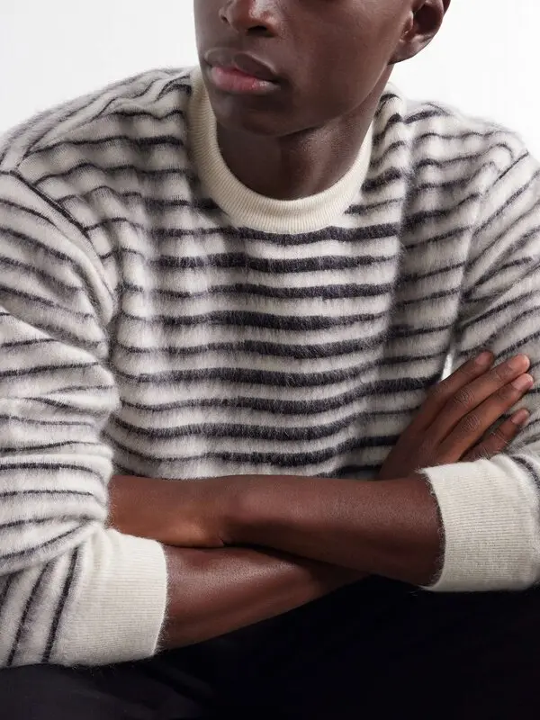 TOM FORD Striped Mohair-blend Sweater