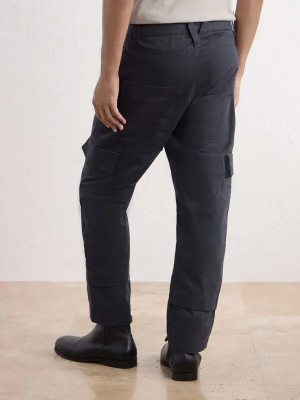 ADON Straight-leg Cotton Herringbone Trousers