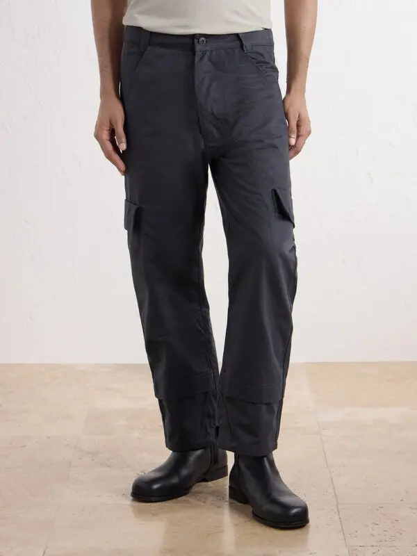 ADON Straight-leg Cotton Herringbone Trousers